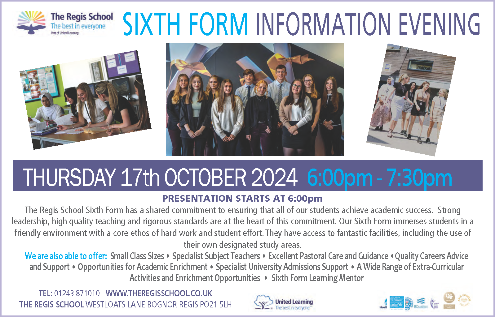 The Regis School > Sixth Form